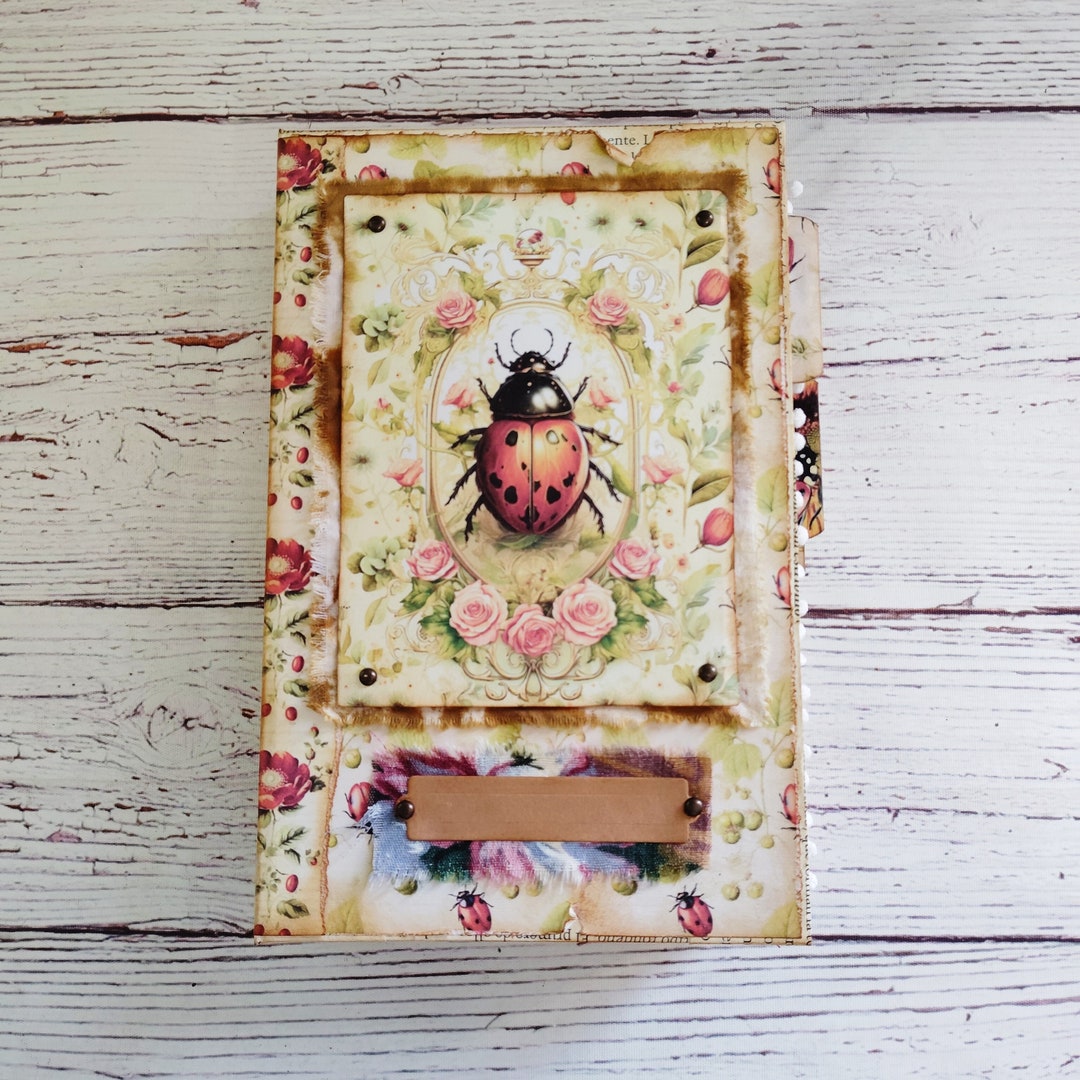 Vintage Ladybug Junk Journal Handmade, Ladybug Journal, Gift for Her ...