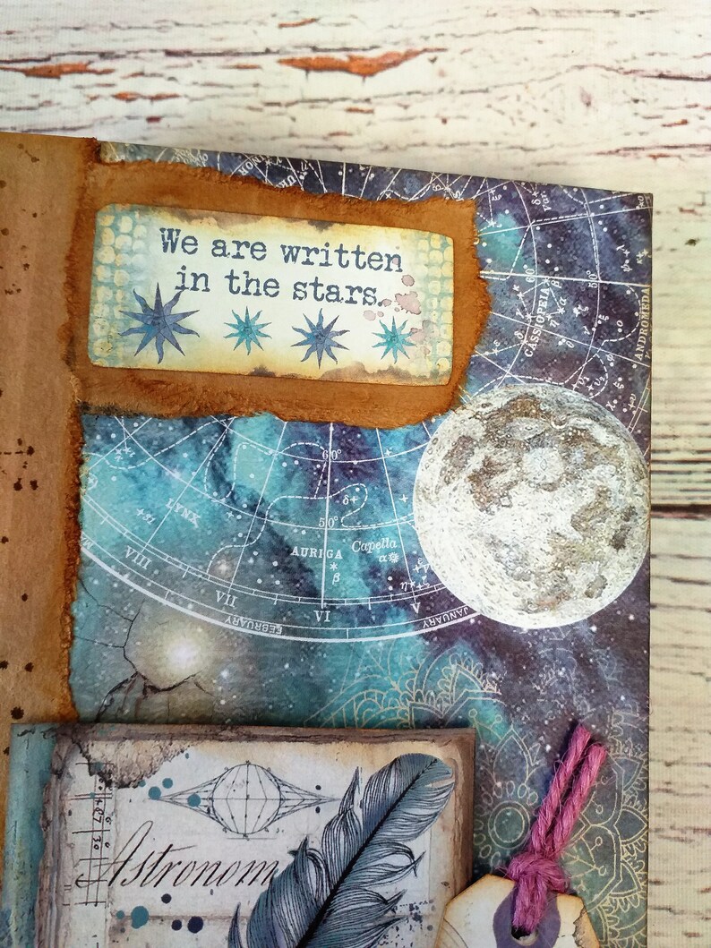 Celestial Journal Handmade Journal 6x4 Moon Journal Galaxy - Etsy