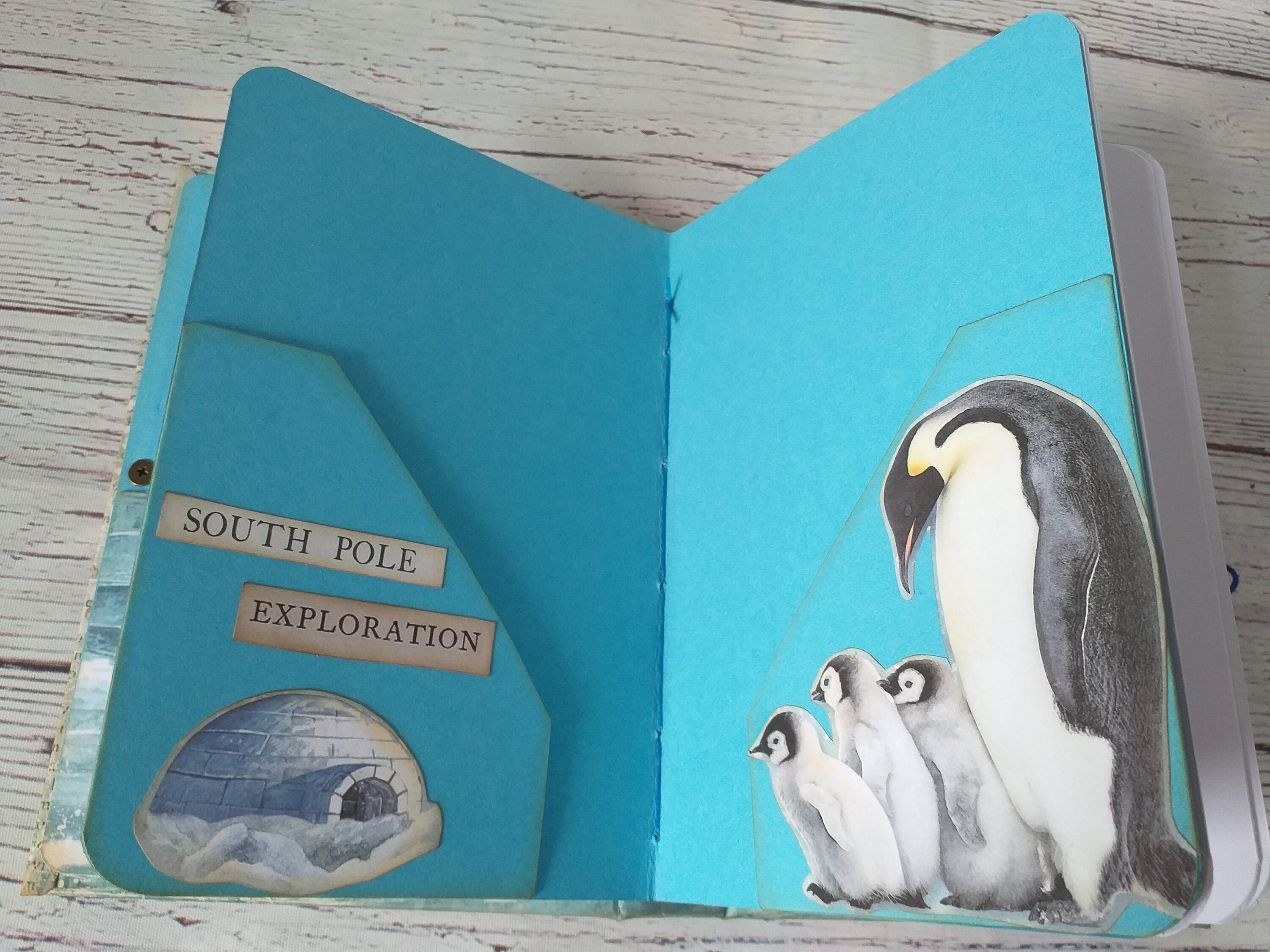 Penguins journal handmade journal personal journal sewn | Etsy