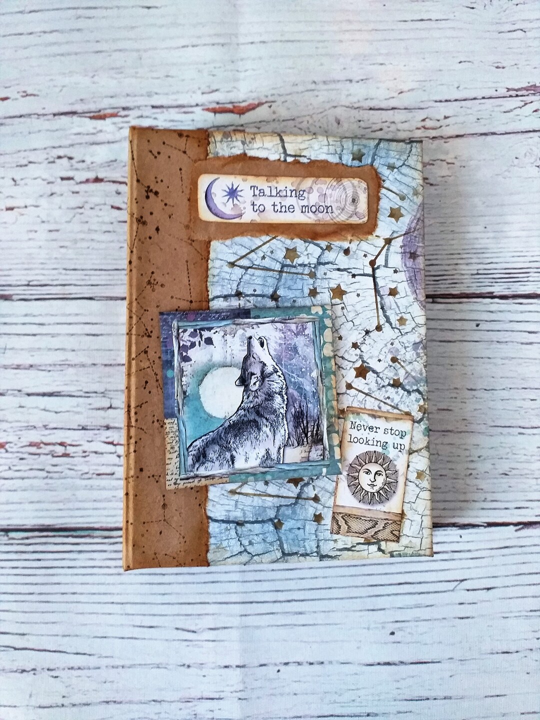 Celestial Journal, Wolf Journal Handmade, Journal 6x4 - Etsy