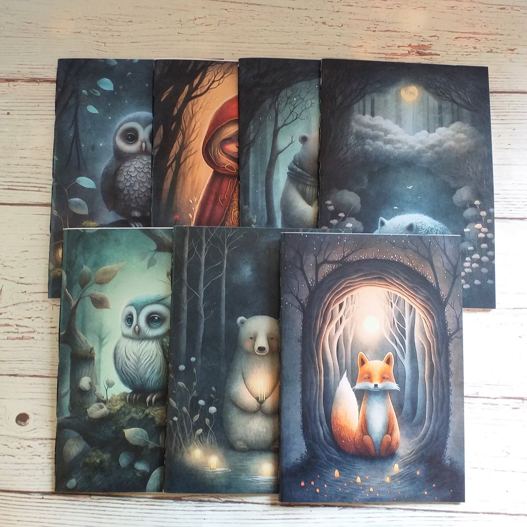 Night Forest Notebooks of Sugar Cane Paper, Handmade Notebooks and ...