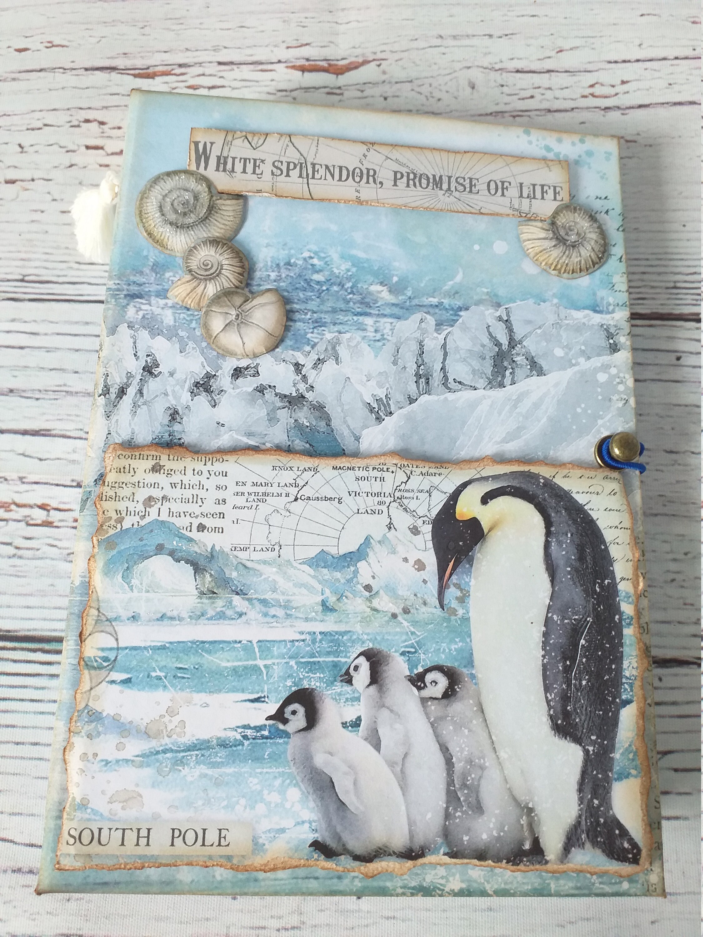 Penguins journal handmade journal personal journal sewn | Etsy