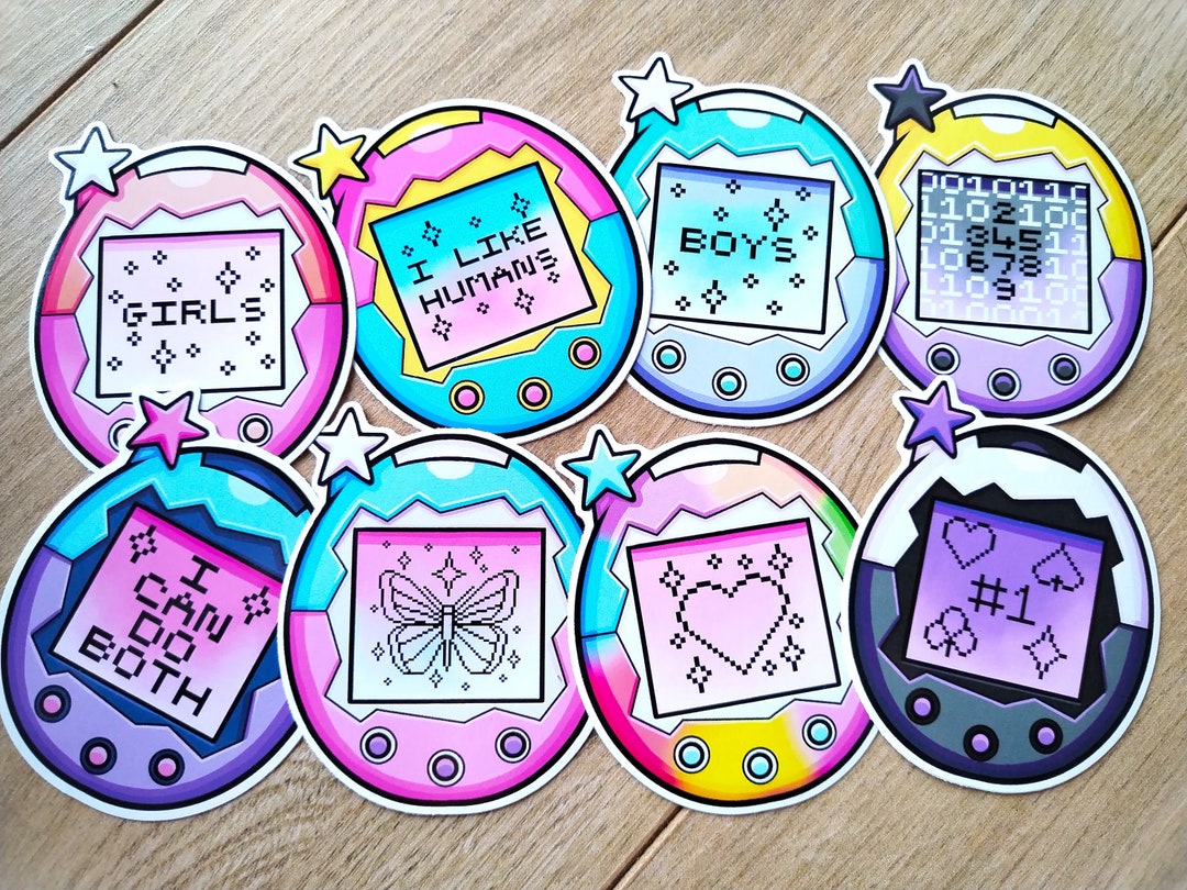 LGBTQIA+ Tamagotchi Pride Y2K Stickers (lesbian, Gay, Bi, Trans, Non ...