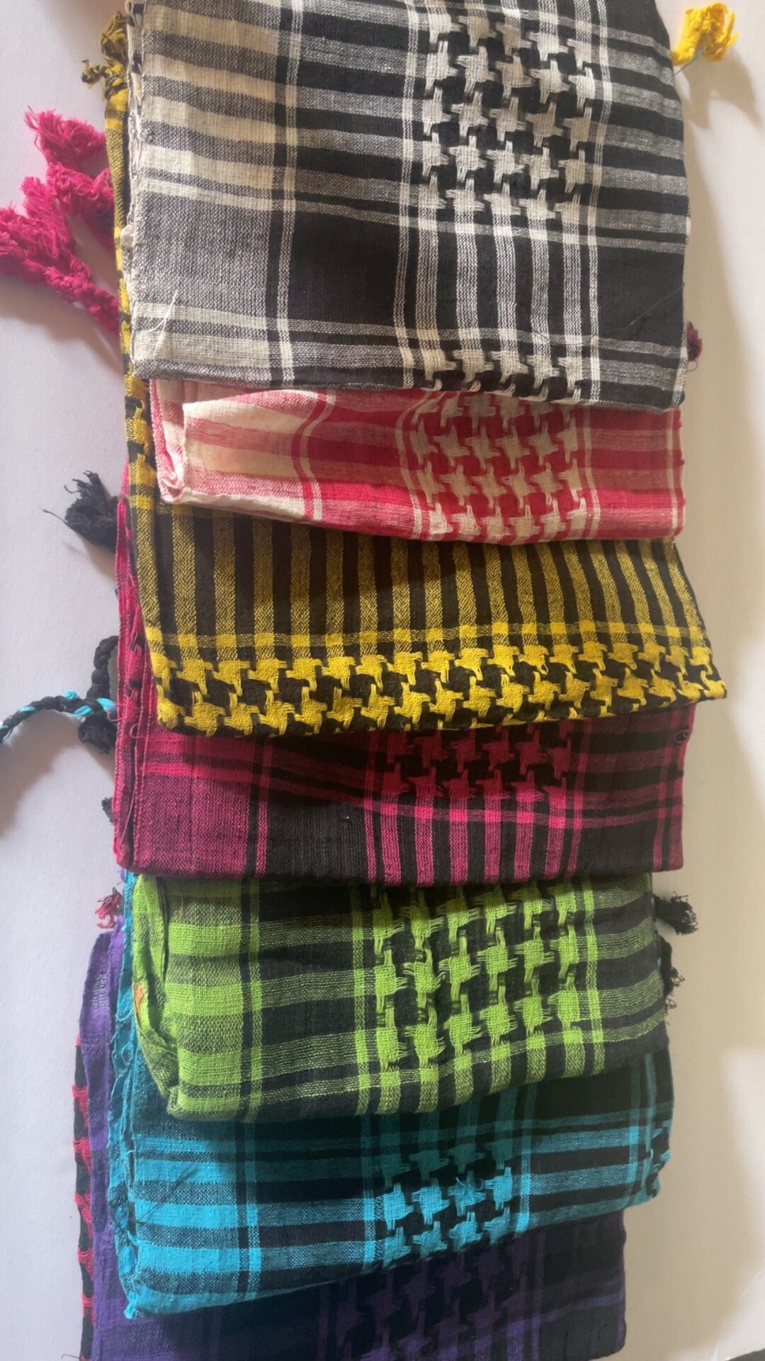 Authentic Palestine Keffiyeh Kufiya 40 Square Shemagh With Tassels ...