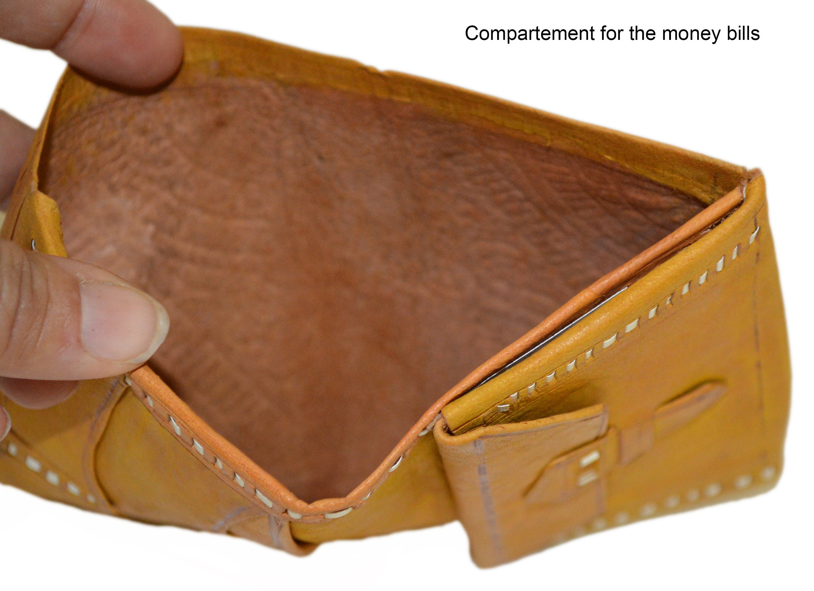 Monedero de cuero hecho a mano artesanal marroquí Vintage - Etsy España