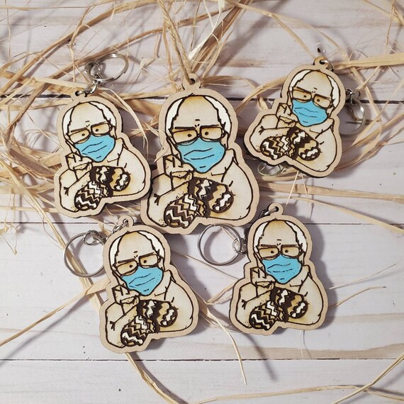 Bernie Sanders Inauguration Mittens Magnet Keychain Ornament - Etsy