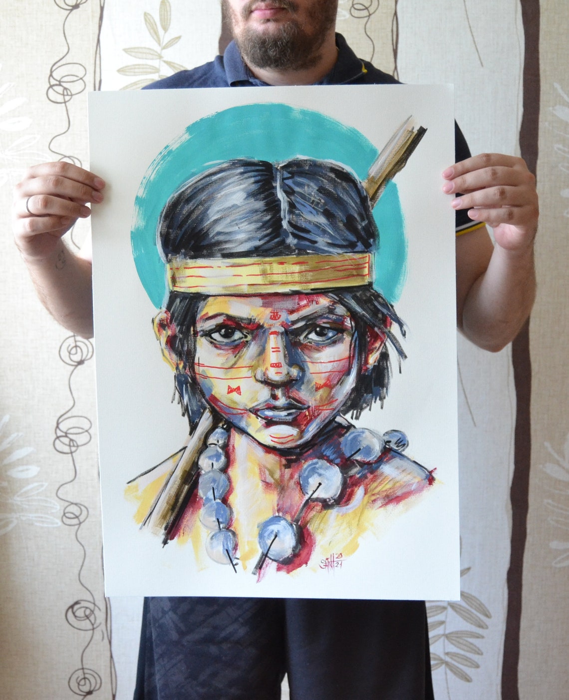 Boy Portrait Painting Original Art Large art Acrylic | Etsy