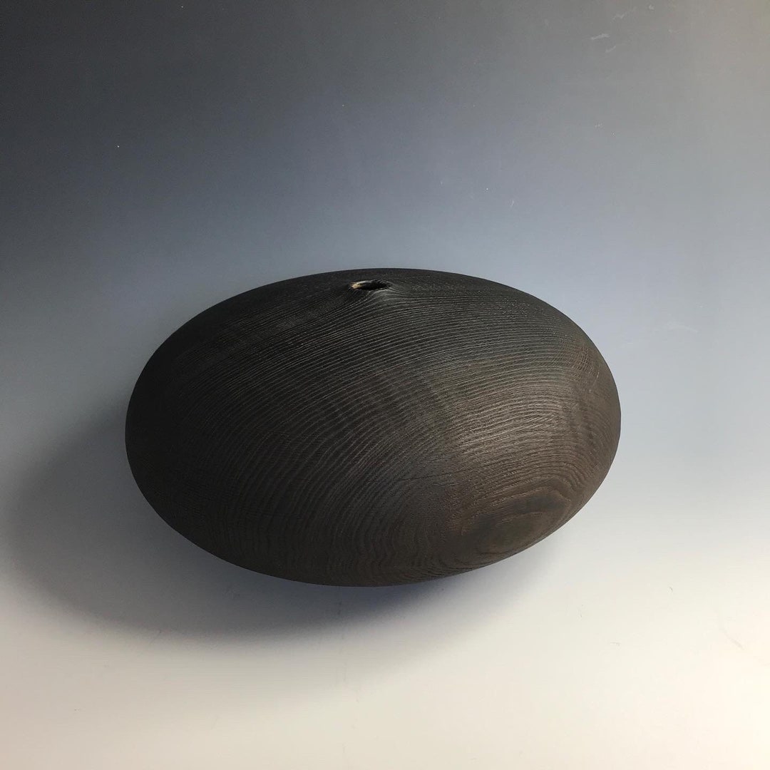 Decorative Wooden Vase Burnt and Textured Hollow Shape Burnt Wood - Etsy