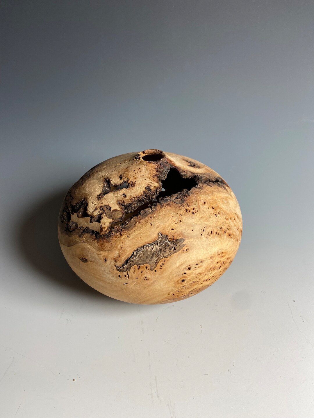 Decorative Wooden Vase Hollow Shape in Wolfish Ash 17x13cm - Etsy