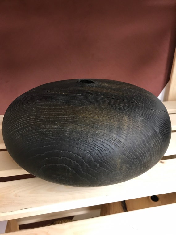 Decorative Wood Vase Hollow Shape in Oxidized Ash 16x31cm | Etsy