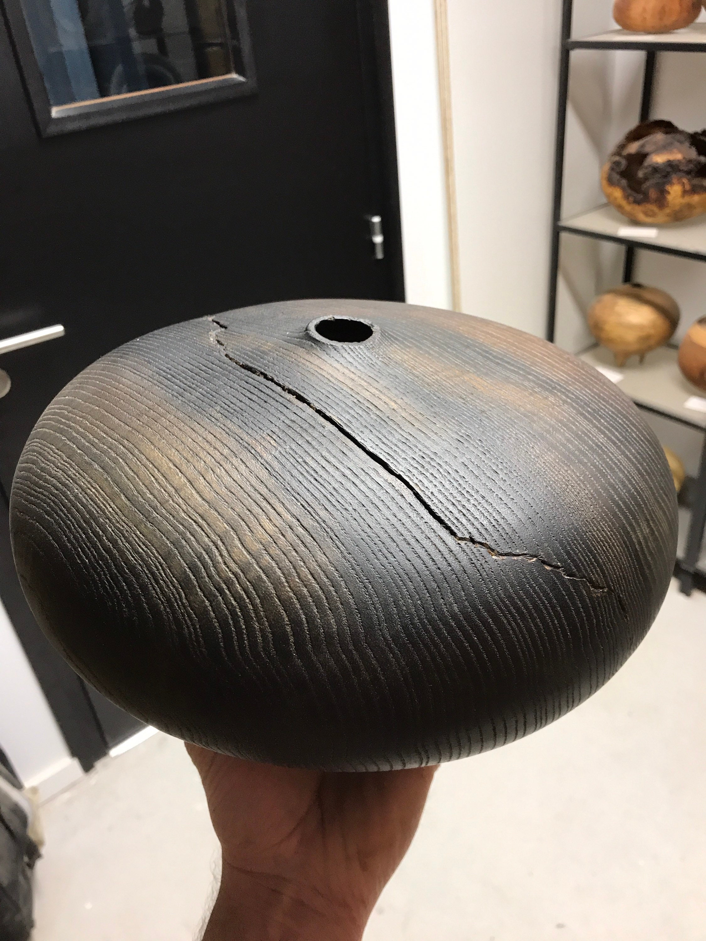 Decorative Wood Vase Hollow Shape in Oxidized Ash 16x31cm | Etsy