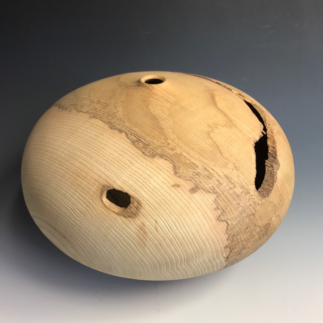 Dekorative Holzvase Hohlform aus sandgestrahlter Esche, 22 x 33 cm ...