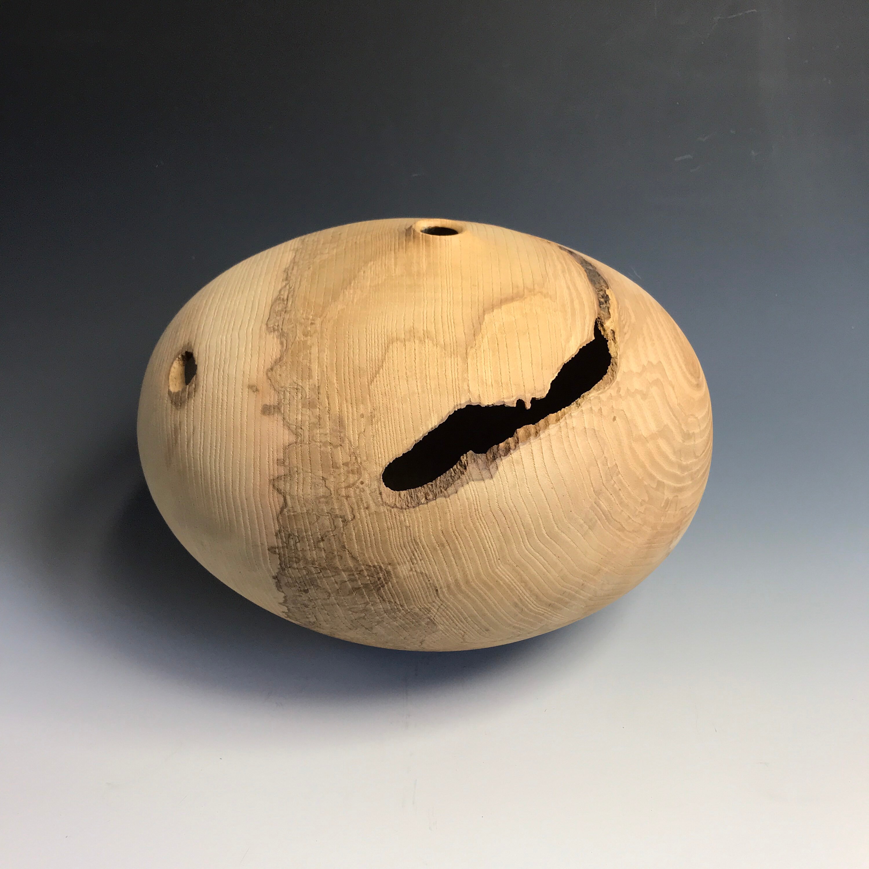 Dekorative Holzvase Hohlform aus sandgestrahlter Esche, 22 x 33 cm ...