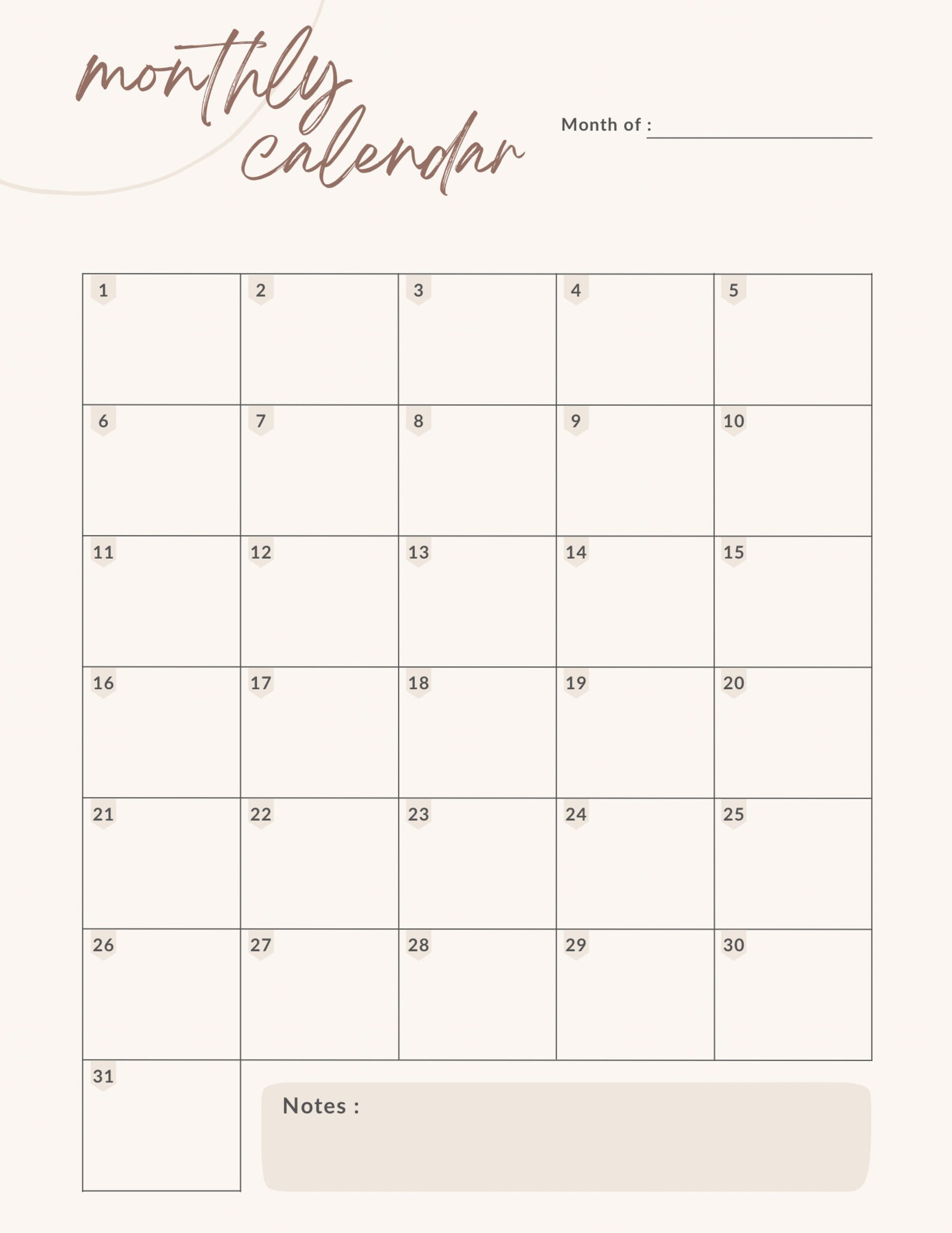 Digital Monthly Calendar - Etsy