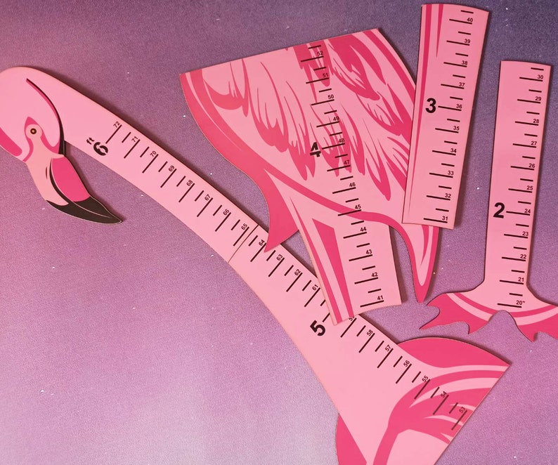 Growth Chart Flamingo, Kids Height Ruler, Pink Flamingo Kids Growth ...