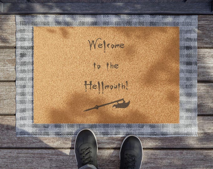 Buffy the Vampire Inspired Door Mat Welcome to the Hellmouth - Etsy