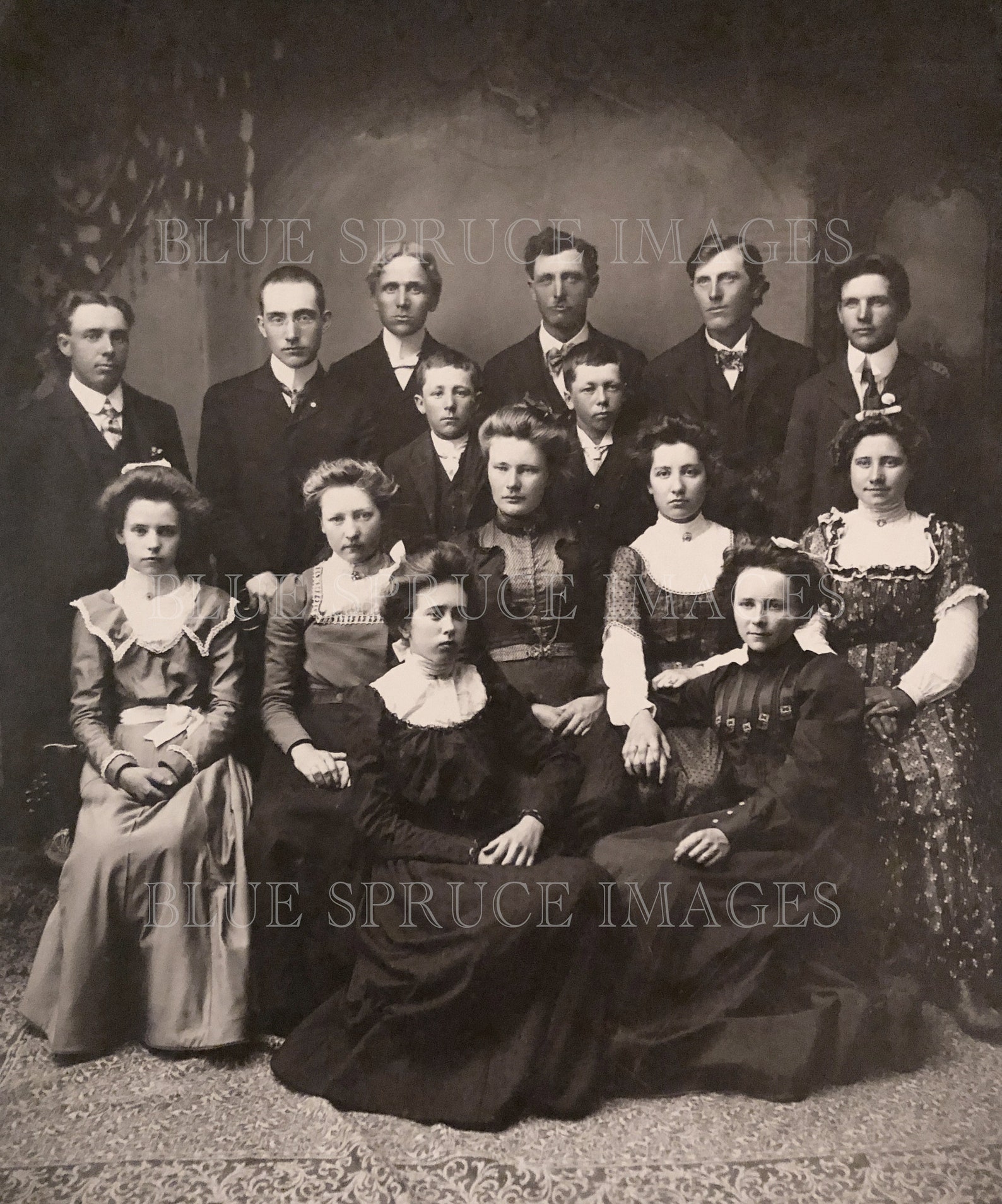 Vintage Photo Family Portrait, DIGITAL DOWNLOAD, 1800s Victorian Era BW ...