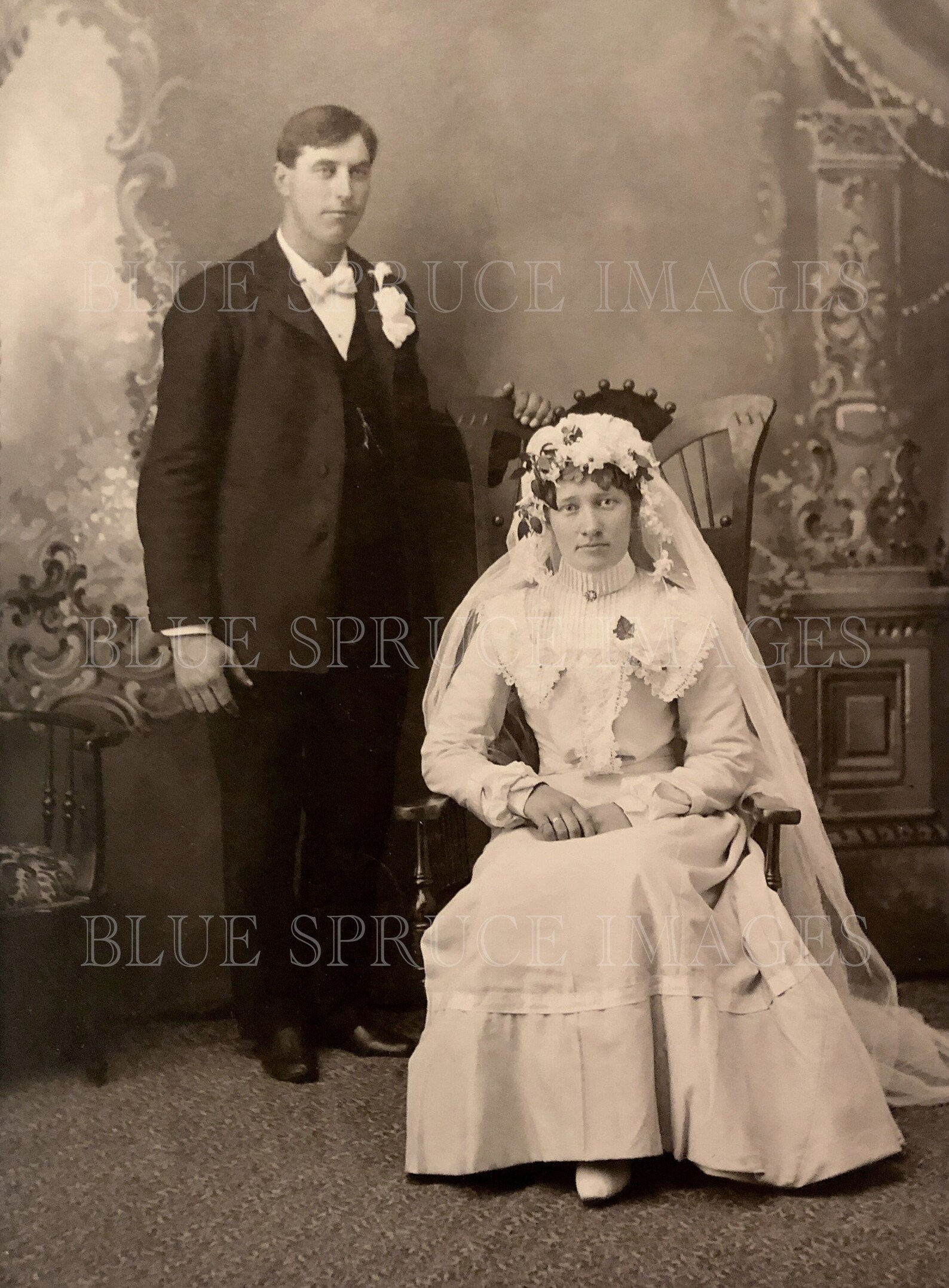 1800s Antique Wedding Photo - Bride & Groom Victorian Era - DIGITAL ...