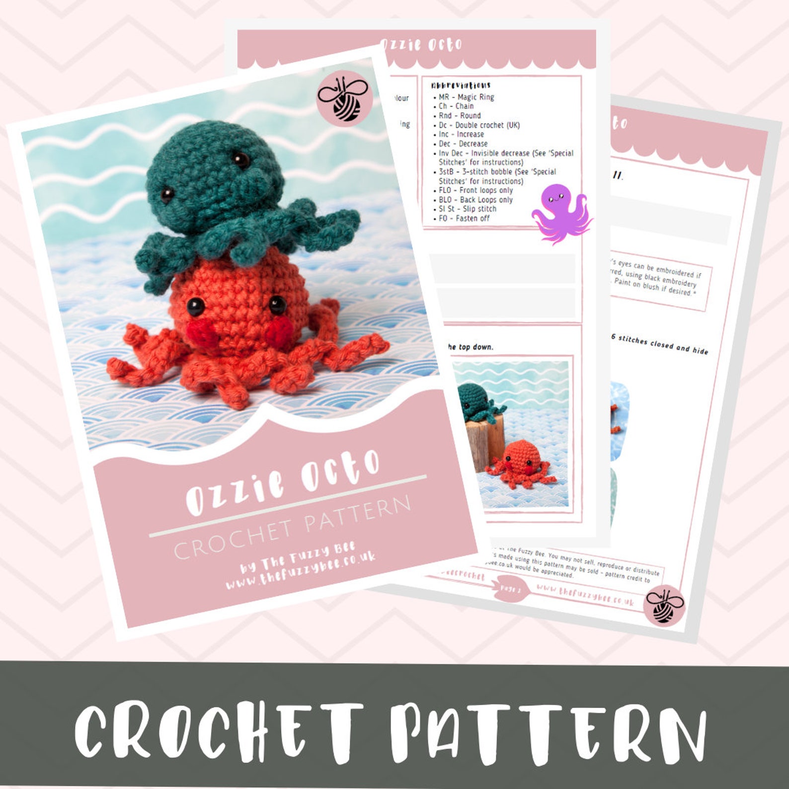 Ozzie Octo CROCHET PATTERN Downloadable PDF Amigurumi Pattern, for an ...