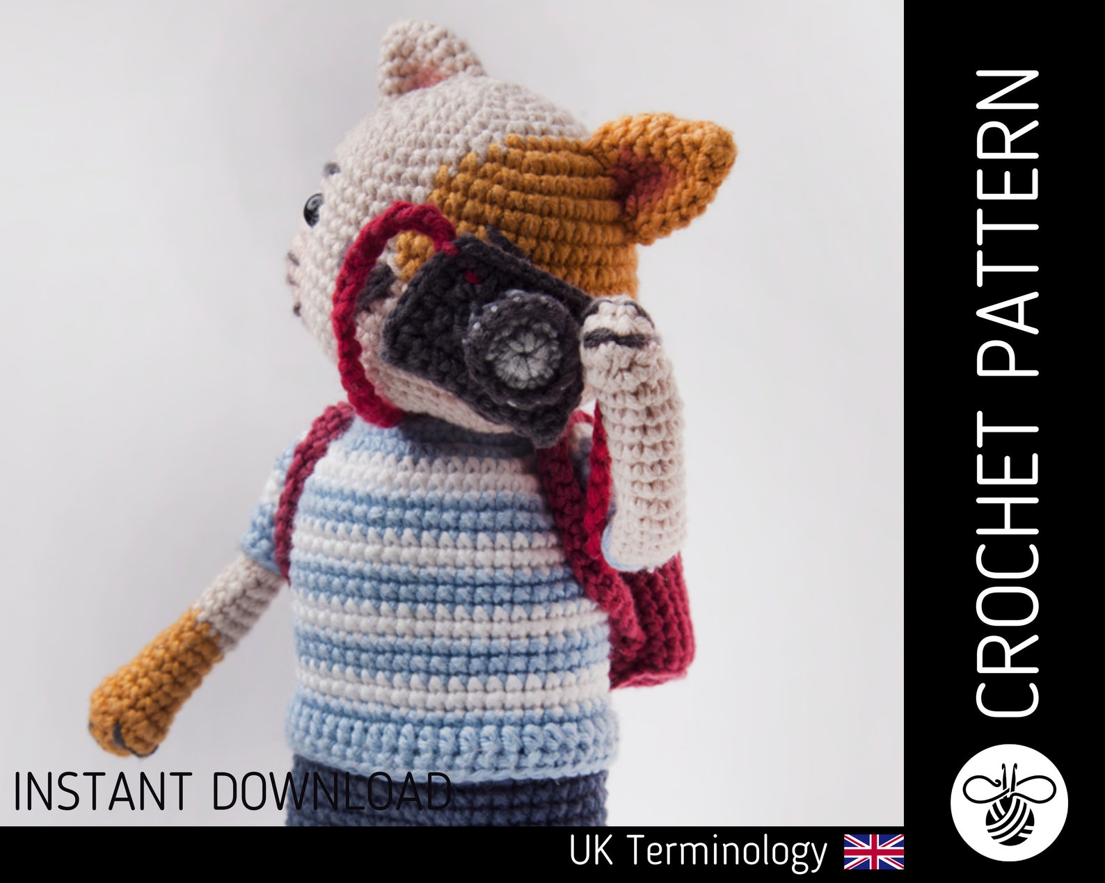 Colin the Cat CROCHET PATTERN, Downloadable Amigurumi PDF Pattern for ...