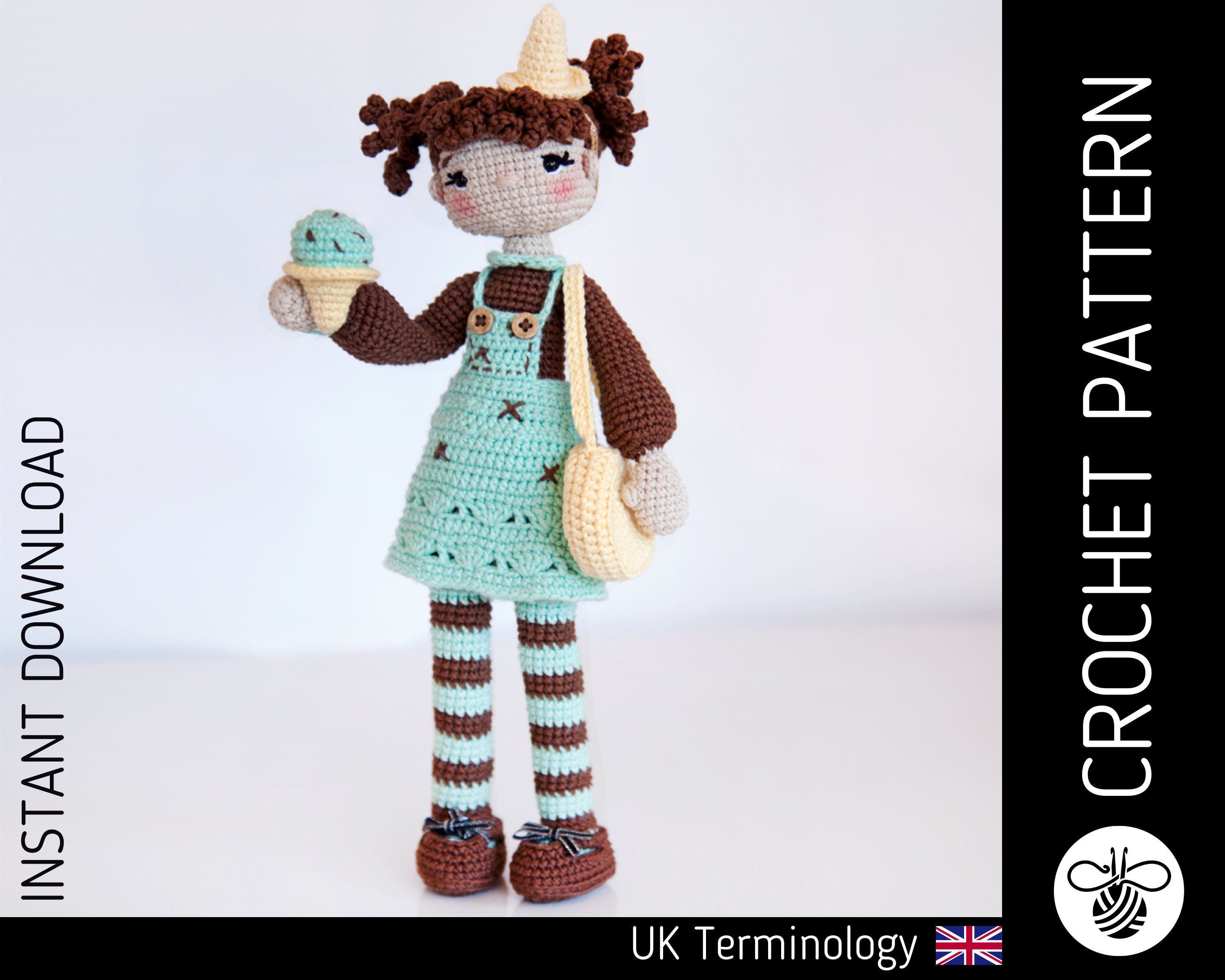 Minnie Mint Choc Chip Doll CROCHET PATTERN, Amigurumi Cute Doll Pattern ...