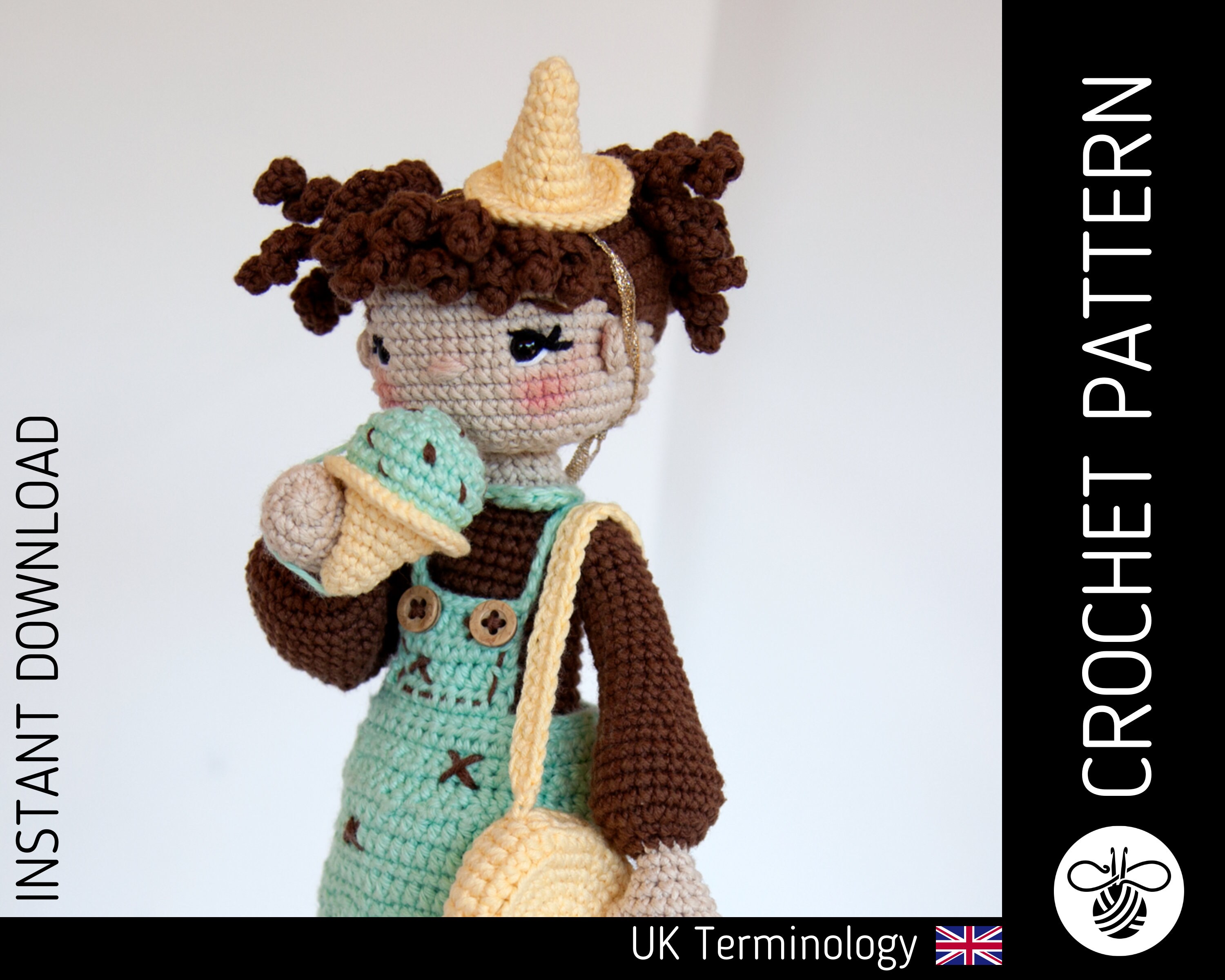 Minnie Mint Choc Chip Doll CROCHET PATTERN, Amigurumi Cute Doll Pattern ...