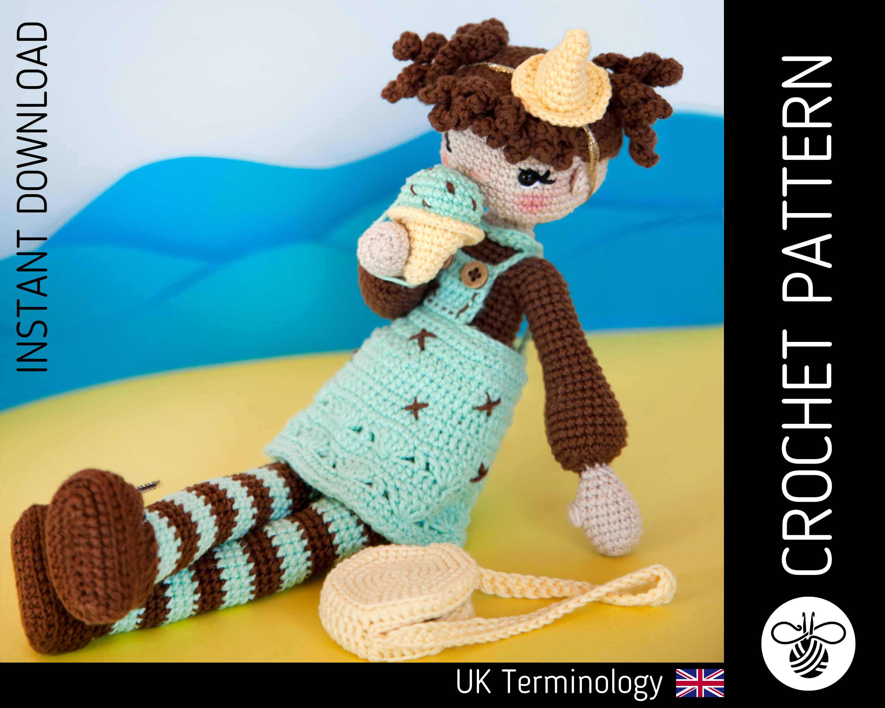 Minnie Mint Choc Chip Doll CROCHET PATTERN, Amigurumi Cute Doll Pattern ...