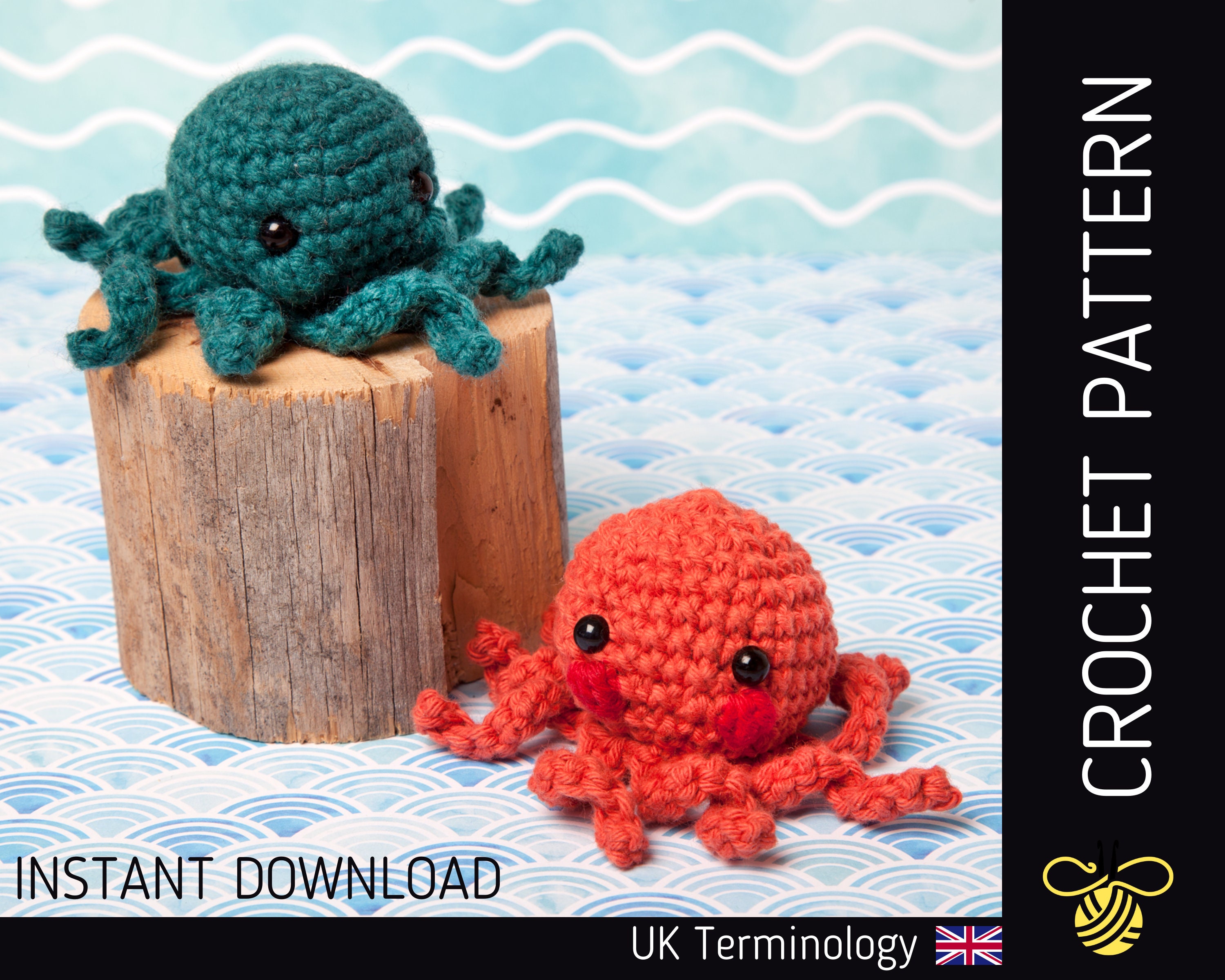 Ozzie Octo CROCHET PATTERN - Downloadable PDF Amigurumi Pattern, for an ...