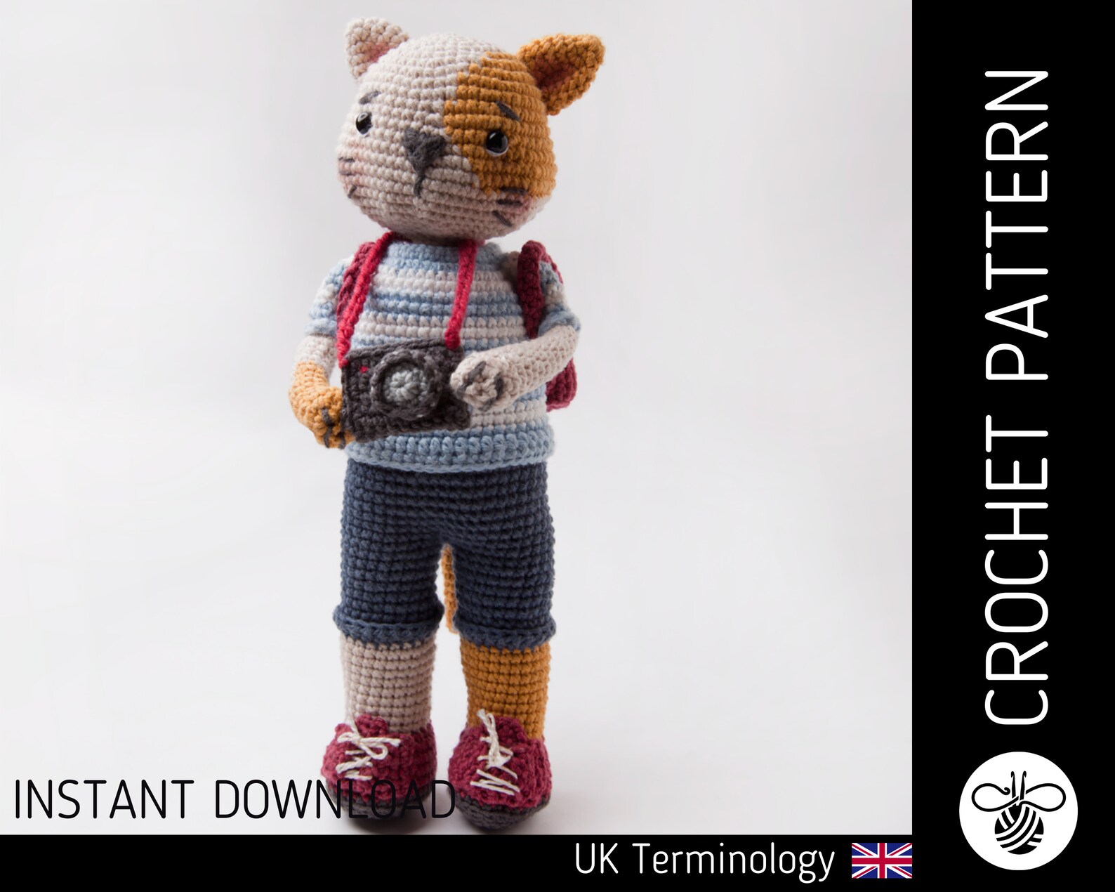 Colin the Cat CROCHET PATTERN, Downloadable Amigurumi PDF Pattern for ...
