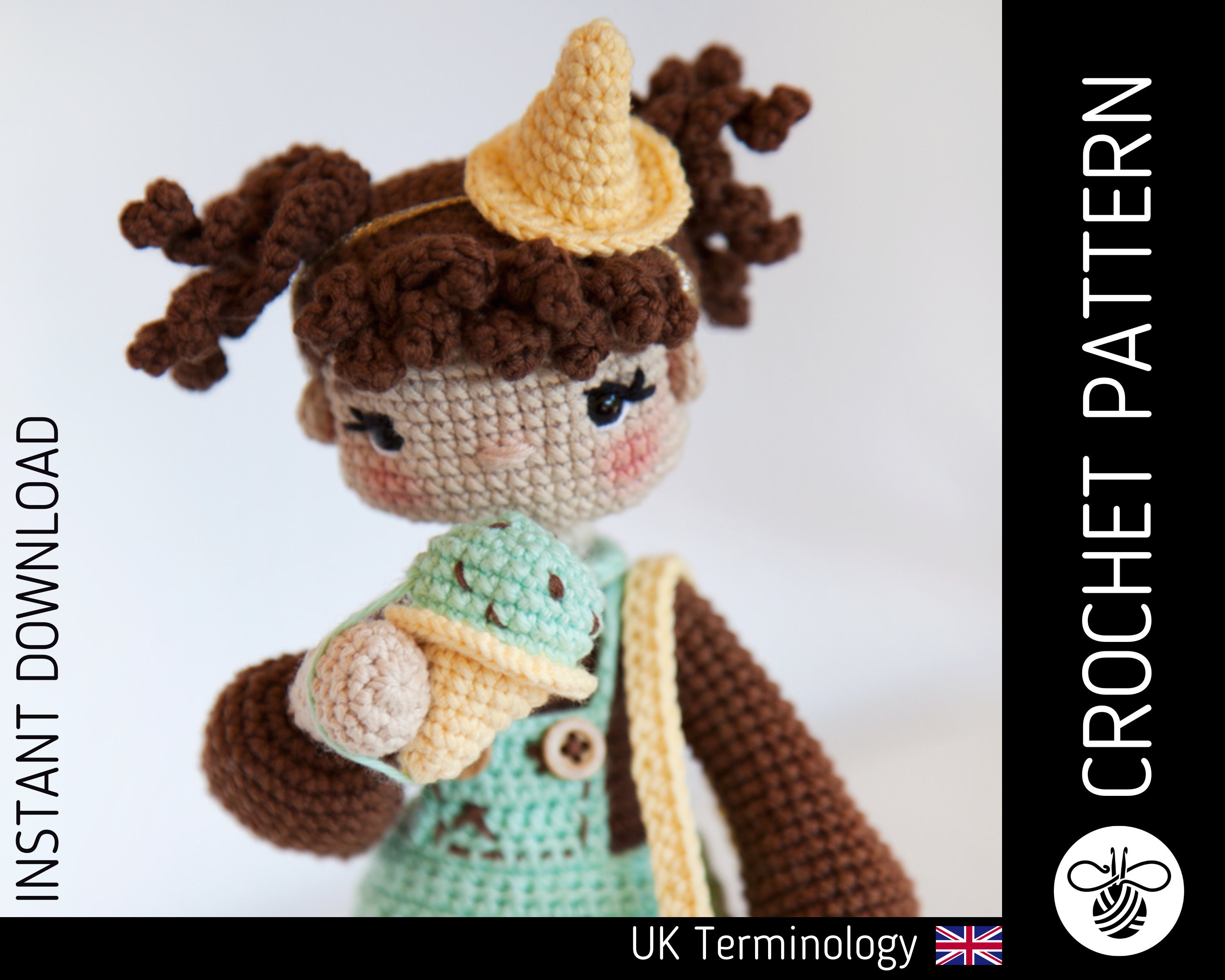 Minnie Mint Choc Chip Doll CROCHET PATTERN, Amigurumi Cute Doll Pattern ...