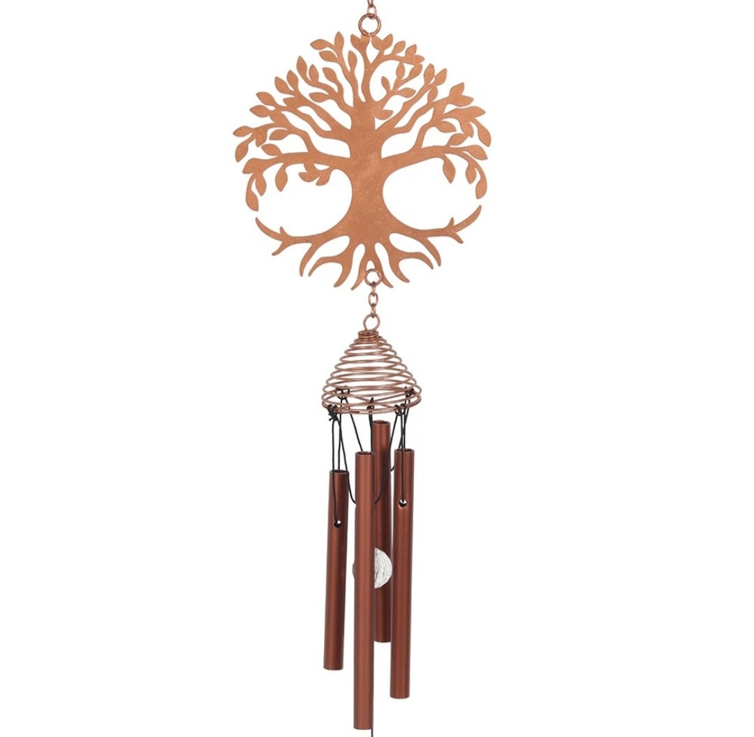 Th Tree Of Life Onyx Wind Chimes, 7 Chakra Healing Crystal Rainbow ...