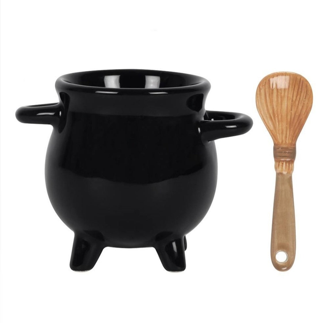 Cauldron Egg Cup With Broom Spoon | Etsy