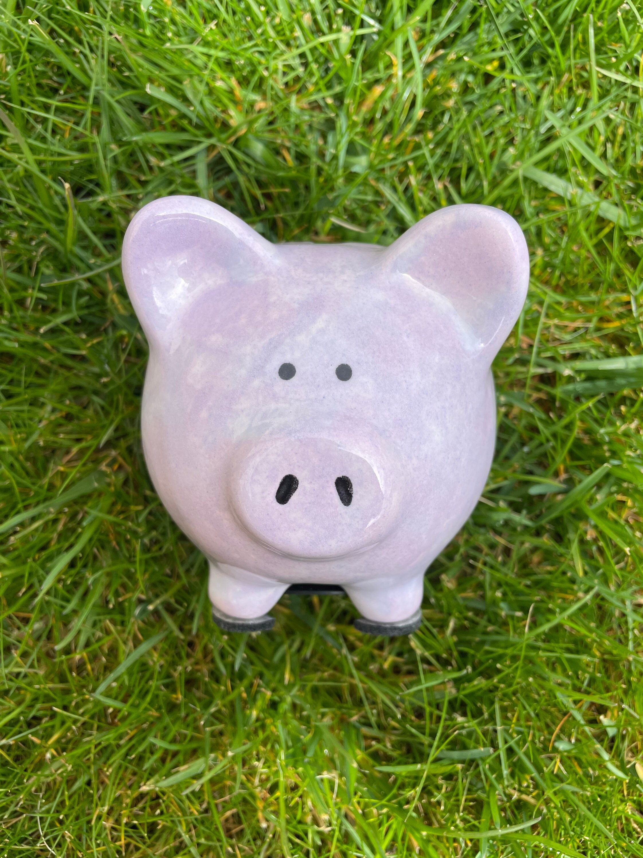 Hand Painted Purple Ceramic Piggy Bank, Children's Gift, Small - Etsy UK