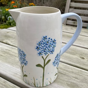 Blue Hydrangea Jug, Pitcher, Vase. Ceramic Pottery Shop, Hand Painted ...