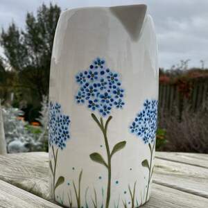 Blue Hydrangea Jug, Pitcher, Vase. Ceramic Pottery Shop, Hand Painted ...