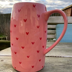 Pink and Red Sweetheart Jug, Ceramic Pottery Shop, Hand Painted Home ...