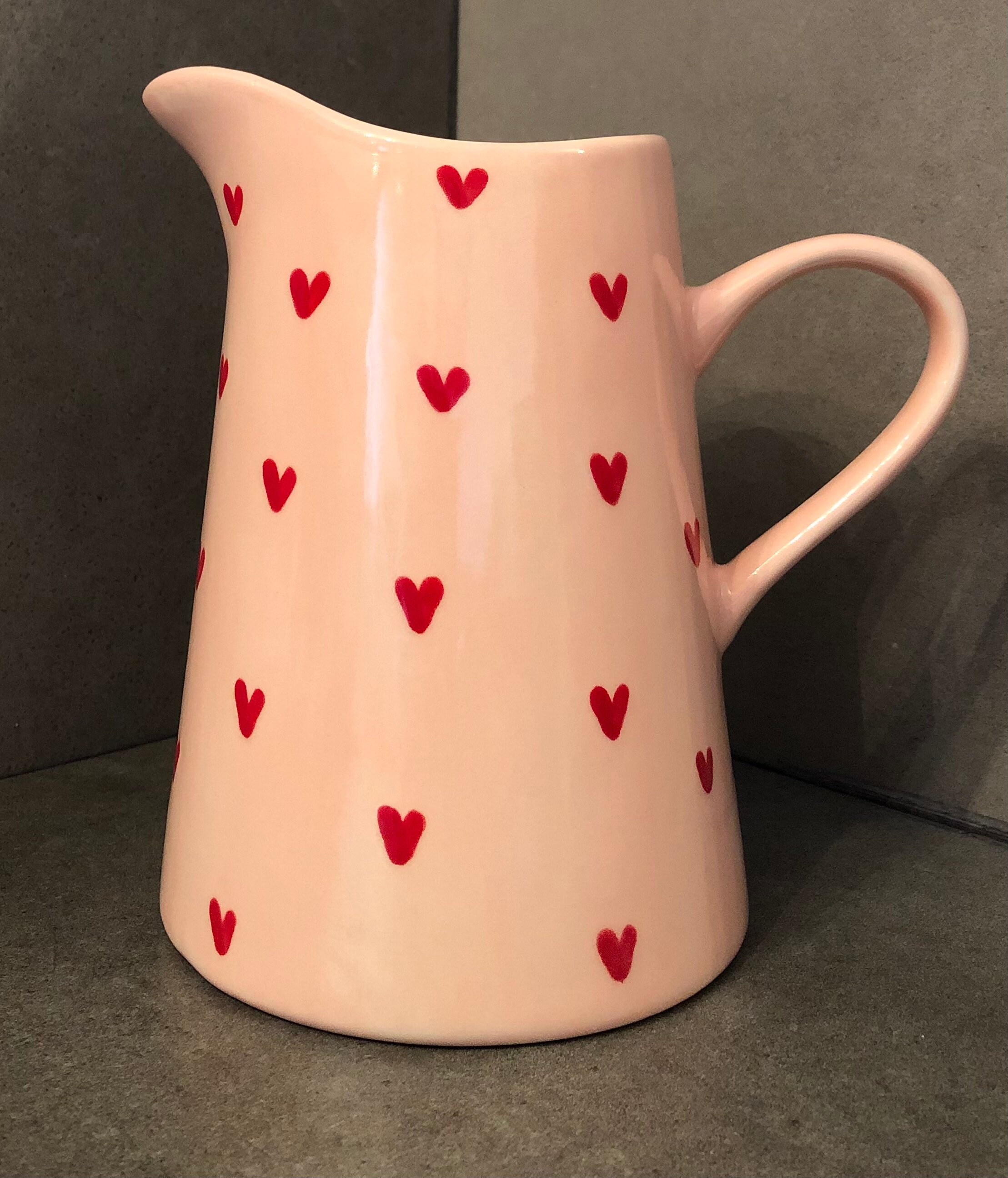 Light Pink Sweetheart Jug Hand Painted Ceramic Pottery Shop - Etsy UK
