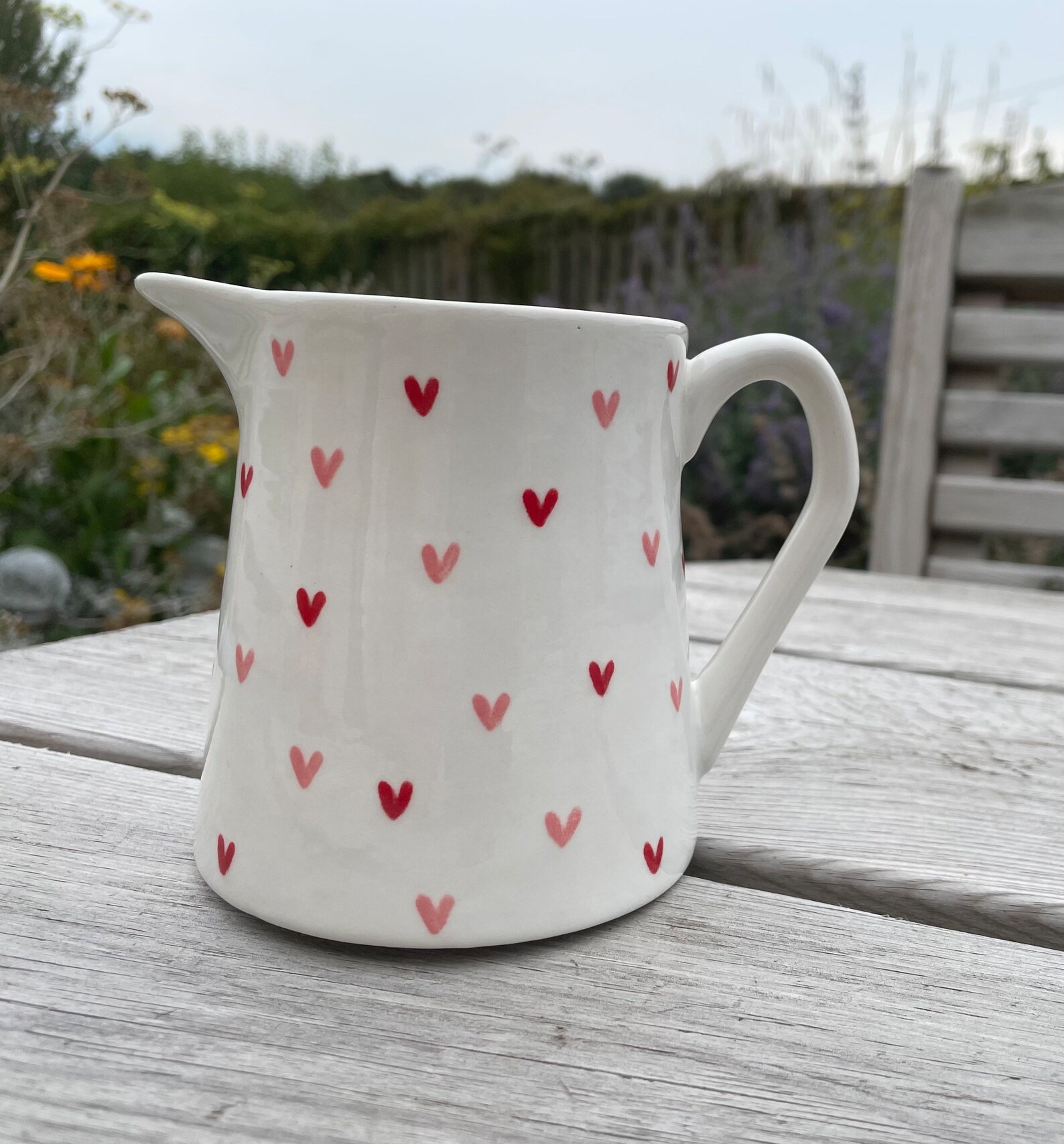 White Pink and Red Sweet Heart Milk Jug Ceramic Pottery - Etsy