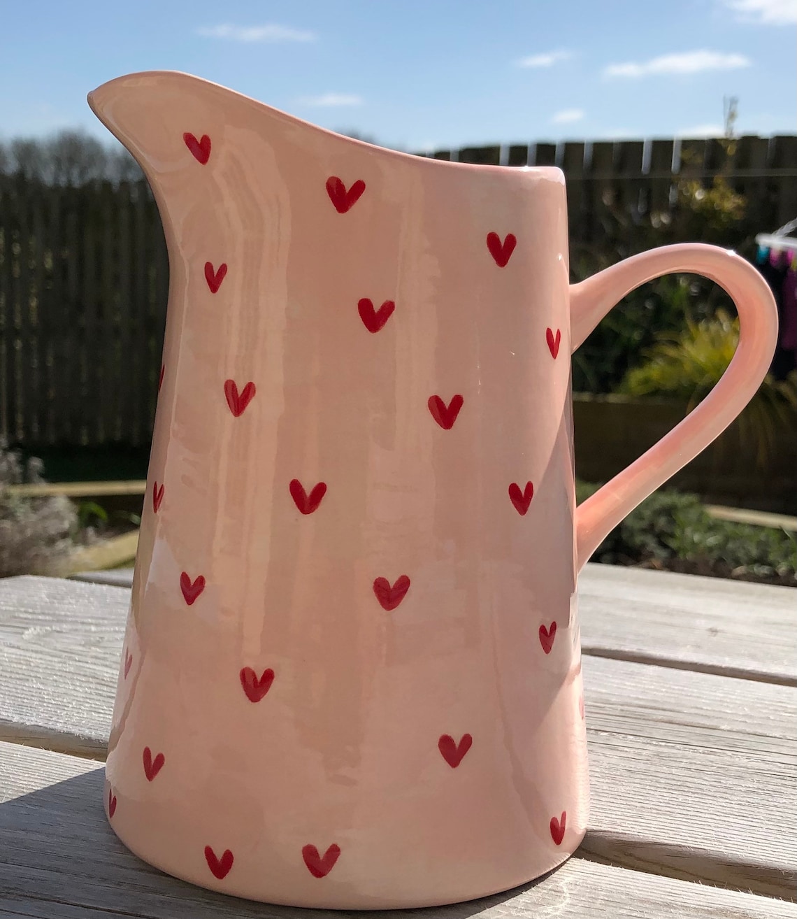 Light Pink Sweetheart Jug Hand Painted Ceramic Pottery Shop - Etsy UK