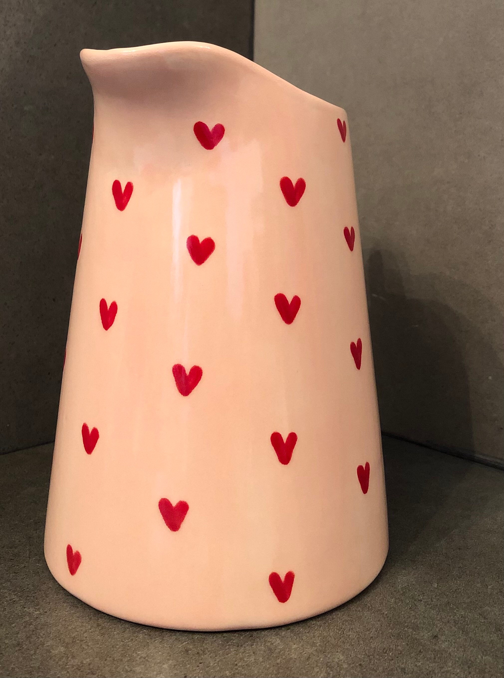 Light Pink Sweetheart Jug Hand Painted Ceramic Pottery Shop - Etsy UK