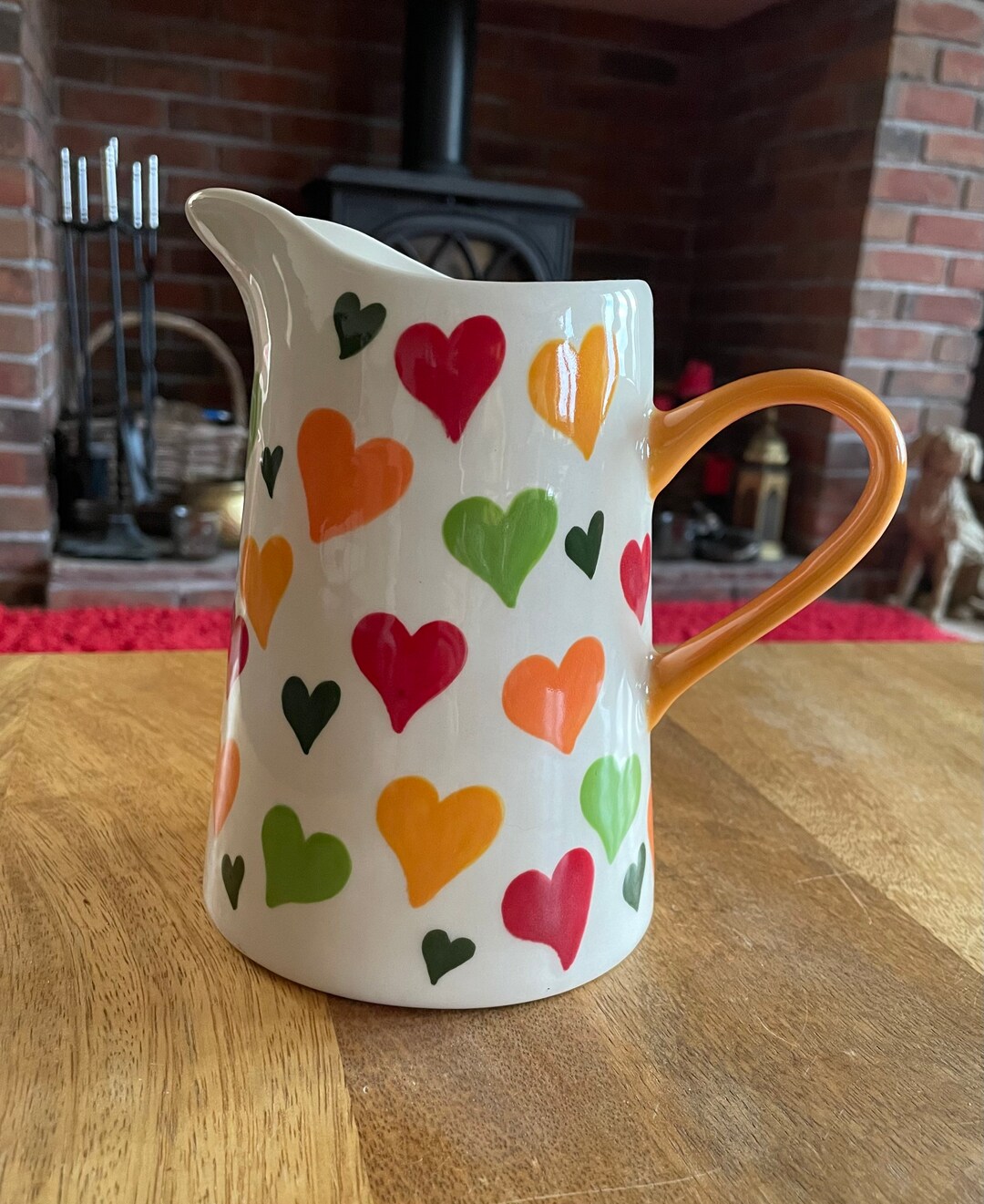 Red Yellow Green Orange Big Heart Jug Ceramic Pottery Shop - Etsy Canada