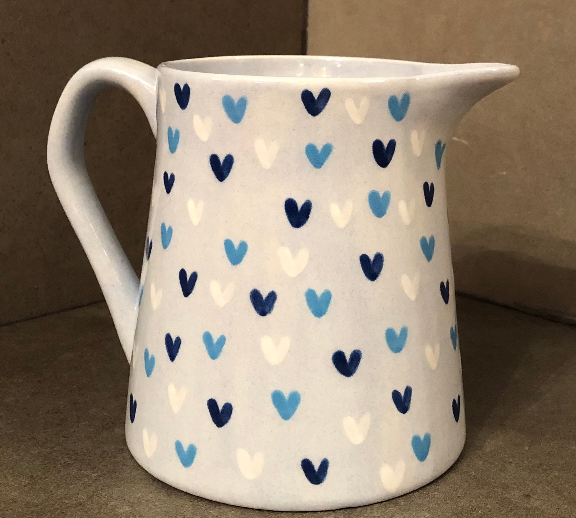 Blue and White Sweetheart Jug Hand Painted Kitchen Gifts and - Etsy ...