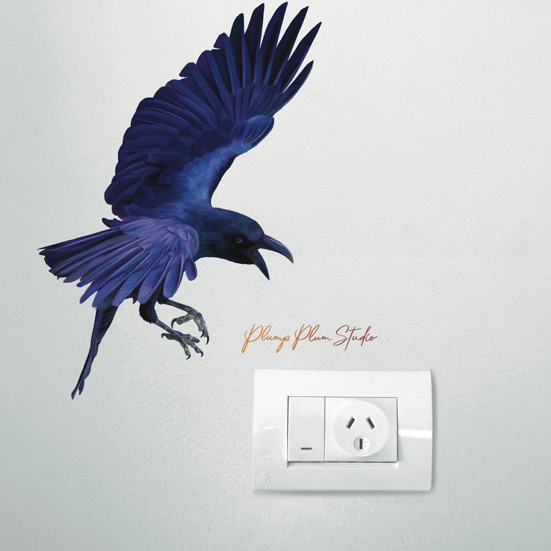 Crow Decal Flying Raven Vinyl Decal Bird Lover Gift - Etsy