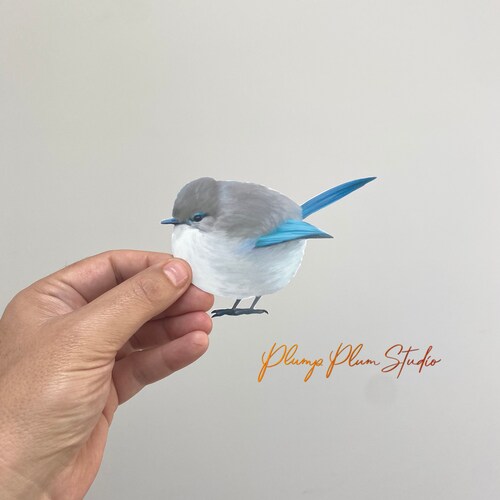 Superb Fairy Blue Wren Decal Australian Blue Wren Sticker - Etsy
