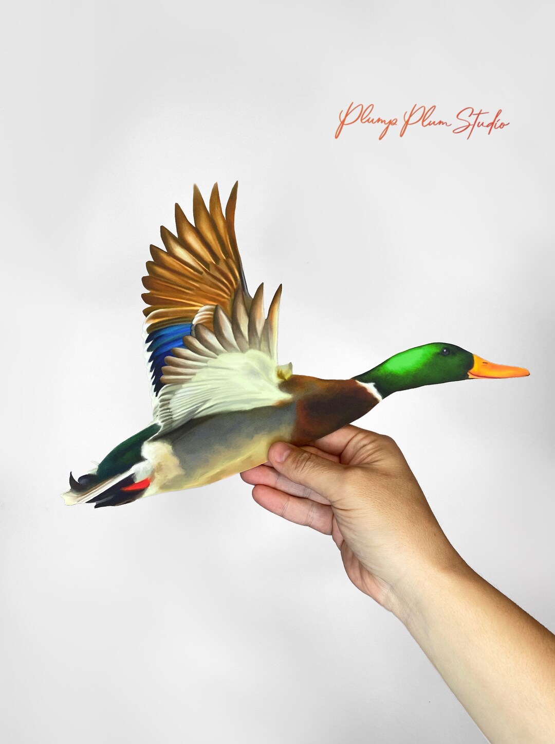 Mallard Duck Decal, Realistic Flying Duck Sticker, Fabric Texture Vinyl ...