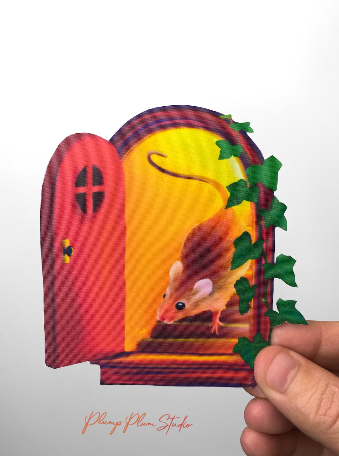 Realistic Mouse Vinyl Decal, Mouse Door, Mouse Sticker, Illustrated ...