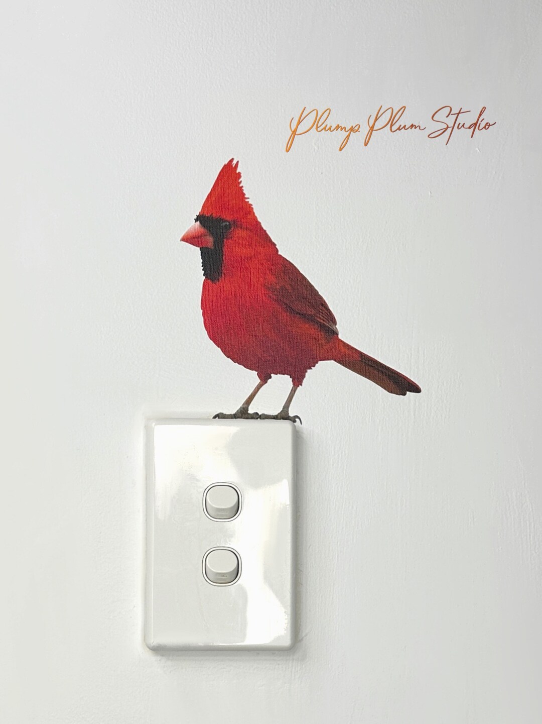 Red Cardinal Bird Decal, Red Bird Sticker, Peel and Stick, Light Switch ...