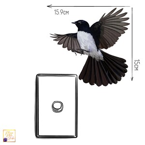 Australian Willie Wagtail Decal, Willy Wag Tail Textured Vinyl Sticker ...