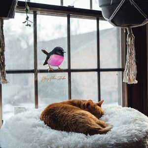 Pink Robin Decal, Pink Bird Sticker, Peel/stick, Light Switch Decal ...