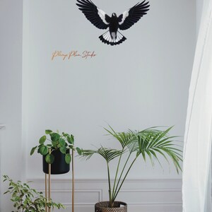 Swooping Australian Magpie Decal: Textured Vinyl, Repositionable Wall ...